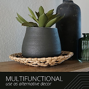 VESPR Rattan Wall Basket Decor with Included Wall Hooks – Bohemian Handmade Wall Art - Centerpiece Decorations - Set of 4 Woven Baskets - Perfect Rustic Home Décor for Kitchen, Living Room, Bedroom