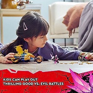 LEGO NINJAGO Jay's Golden Dragon Set, 71768 Toy Motorcycle with Dragon, Spider Figure and Jay Minifigure, Birthday Gift Idea for Kids 7 Plus