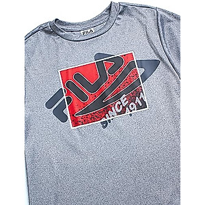 Fila Boys' Tracksuit Set - 3 Piece Short Sleeve Athletic Shirt, Tricot Jacket, Jogger Sweatpants for Toddlers & Boys (2T-16), Size 10-12, Racing Red