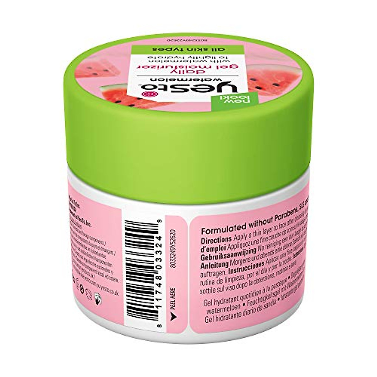 Yes To Watermelon Daily Gel Moisturizer, Skin Texture Improvement & Refreshing, Antioxidants, Sodium Hyaluronate, 1.7 Fl Oz