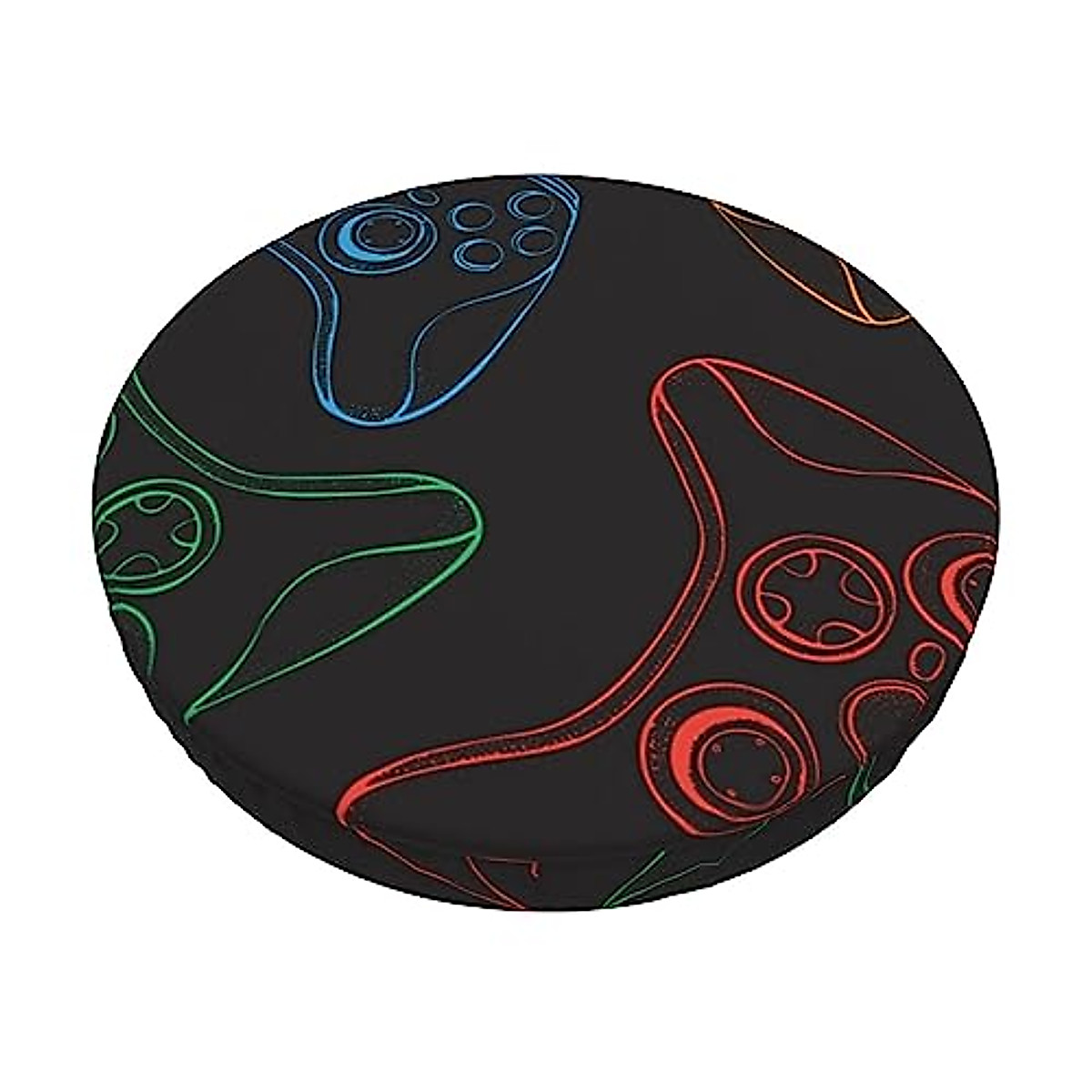 Mosytuky 14 Inch Padded Round Bar Stool Cover Cushion with Elastic Fabric Round Chair Seat Cushion for for Dining Room Office Salon Kitchen - Gamepad Joystick Game