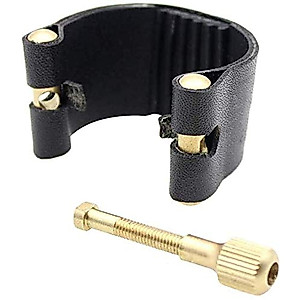 Jiayouy Professional Tenor Sax Saxophone Mouthpiece Leather Ligature Fastener Black