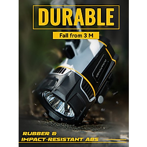 Durapower Rechargeable Spotlight, 300000 Lumens LED Handheld Spotlight, 10000mAh Long Lasting IP68 Waterproof Spotlight Flashlight Portable for Marine Boat Hunting