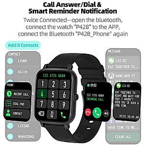1.7'' Phone Smart Watch Answer/Make Calls, Fitness Watch with AI Control Call/Text, Android Smart Watch for iphone Compatible, Full Touch Smartwatch for Women Men, Heart Rate/Sleep Monitor Watch