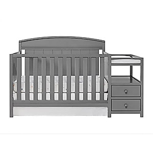 Oxford Baby Pearson 4-in-1 Convertible Crib & Changing Station, Dove Gray, GreenGuard Gold Certified