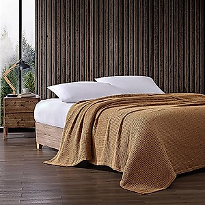Eddie Bauer Blanket Soft Waffle Weave Bedding, Medium Weight Bedroom Decor, Softens Every Wash, King, Brown