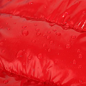 Didog Winter Puppy Dog Coat,Reflective Waterproof Windproof Dogs Cold Weather Jacket with Dual D Leash Ring, Warm Zip Up Pet Coats Clothes for Small Dogs & Cats Outdoor Walking, Red, Chest: 14”