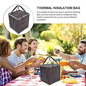 SOESFOUFU Crock Insulated Bag Freezer Bags for Groceries Grocery Shopping Bags Insulated Pizza Bag Insulated Picnic Bag Insulated Grocery Tote Bag Thermal Bags Pizza Carrier Bag Coffee Cloth