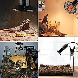 HOSITARK Terrarium Heat Lamp for Reptile, Reptile Heat Light for Bearded Dragon, 75W Ceramic Heater Emitter for Chameleon, Chicks, 2 Pack