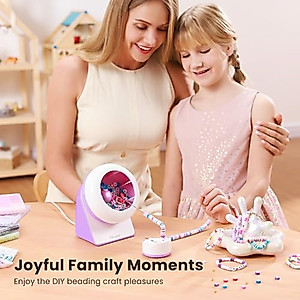 Tilhumt Clay Bead Spinner, Electric Bead Spinner for Jewelry Making, Friendship Bracelets Maker with Needle and Elastic String, Gift for Girls, Patent Design, Purple (Beads Not Included)