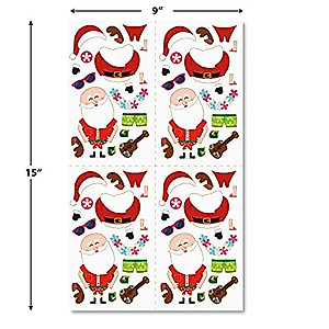 Build Your Own Santa Sticker Sheets - Set of 36 Santas and Coordinating Stickers, Christmas Decorating Stickers, DIY Activity for Kids, Holiday Arts and Crafts