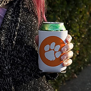 Clemson University Primary Logo Can Cooler - Drink Sleeve Hugger Collapsible Insulator - Beverage Insulated Holder