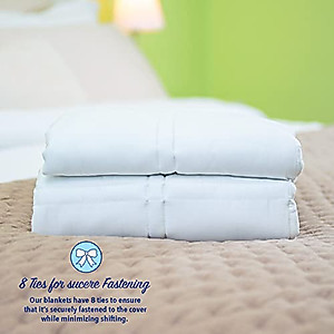 Bravilia Weighted Blanket Twin Size (48'' X 72'' Inches) Weight 15 LBS - Eco - Luxury Soft Cool 100% Cotton in White