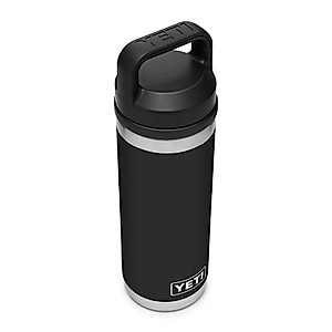 YETI Rambler 18 oz Bottle, Vacuum Insulated, Stainless Steel with Chug Cap, Black