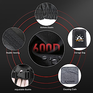 Zettum Snow Blower Cover - 600D Snowblower Covers Waterproof Heavy Duty, Outdoor Snow Thrower Cover Universal Fit for EGO, Honda, Ryobi, Cub Cadet, Ariens, Troy Bilt, Snow Joe, Toro and PowerSmart