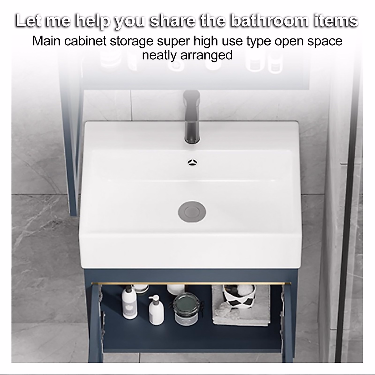 Vessel Sink Rectangular, Ceramic Vessel Sinks for Bathrooms, Modern Pianted Wall Mounted Vessel Sink Cabinet Set, Bathroom Ceramic Washbasin and Faucet Combo, for Small Space ( Size : 33*29cm/12.9*11.
