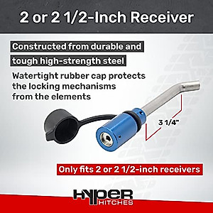 Hyper Hitches Receiver Hitch Lock Pin, Fits 2-Inch or 2 1/2-Inch Receivers, Made in The USA, (Blue)