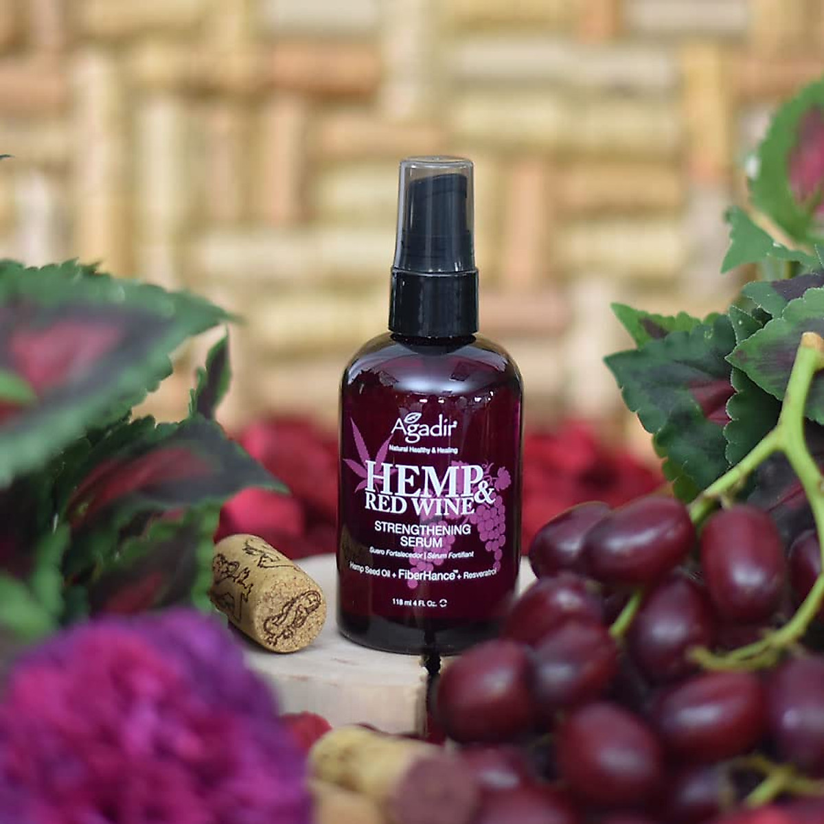 Agadir Hemp & Red Wine Strengthening Serum Pump, 4 fl. oz.