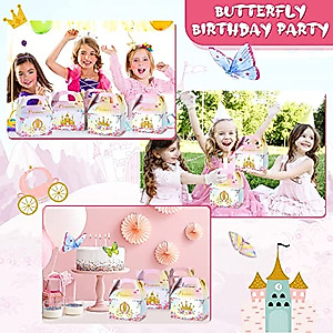 Nezyo Princess and Prince Treat Boxes Pink Princess Boxes Blue Prince Castle Gift Boxes Little Princess Crown Goodie Boxes Royal Prince Cardboard Boxes for Boy Girl Birthday (Princess, 12 pcs)
