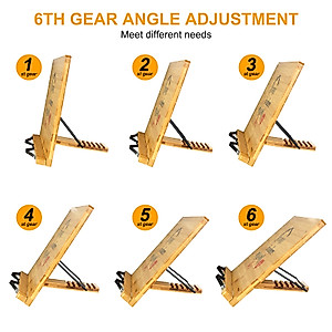 Kitchen Mom Cookbook Holder,Ycoolle Bamboo Cookbook Stand Mom Recipe Book Holder Personalized Mother's Day Gift or Mom Birthday Gift for Cooking Recipe, Magazine, Laptop(6 Adjustable Height)