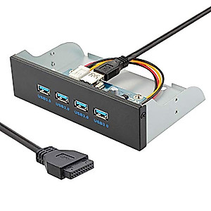 Xiwai USB 3.0 HUB 4 Ports Front Panel to Motherboard 20Pin Connector Cable for 5.25" CD-ROM Bay