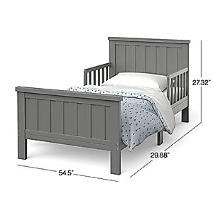 Child Craft Calder Toddler Bed for Kids with Guard Rails (Brushed Pebble)