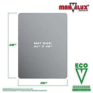 Marvelux Enhanced Polymer Eco-Friendly Office Chair Mat for Low and Standard Pile Carpeted Floors 30" x 48" | Rectangular Carpet Protector, Transparent | Shipped Flat | Multiple Sizes