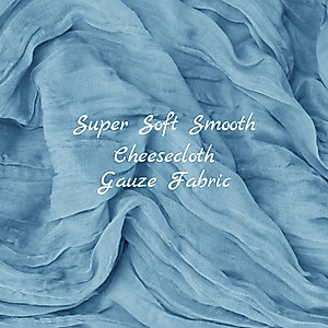 2 Pack Table Runners - RUCKAE Cheesecloth Table Runner 35x120 inch, Gauze Table Runner Cheese Cloth Table Runner for Wedding,Bridal Shower,Baby Shower,Bithday Party Table Decorations(Light Blue)