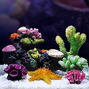 Danmu 1pc of Polyresin Coral Reef Ornaments, Aquarium Coral Decor 2.75" x 2.36" x 1.96" for Fish Tank Aquarium Decoration