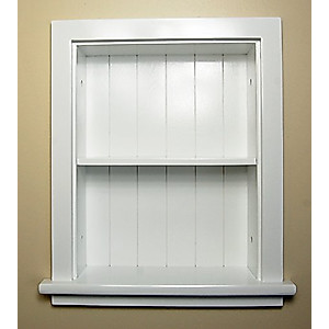 Fox Hollow Furnishings 14x18 Recessed Aiden Wall Niche (w/beadboard Back) (White)