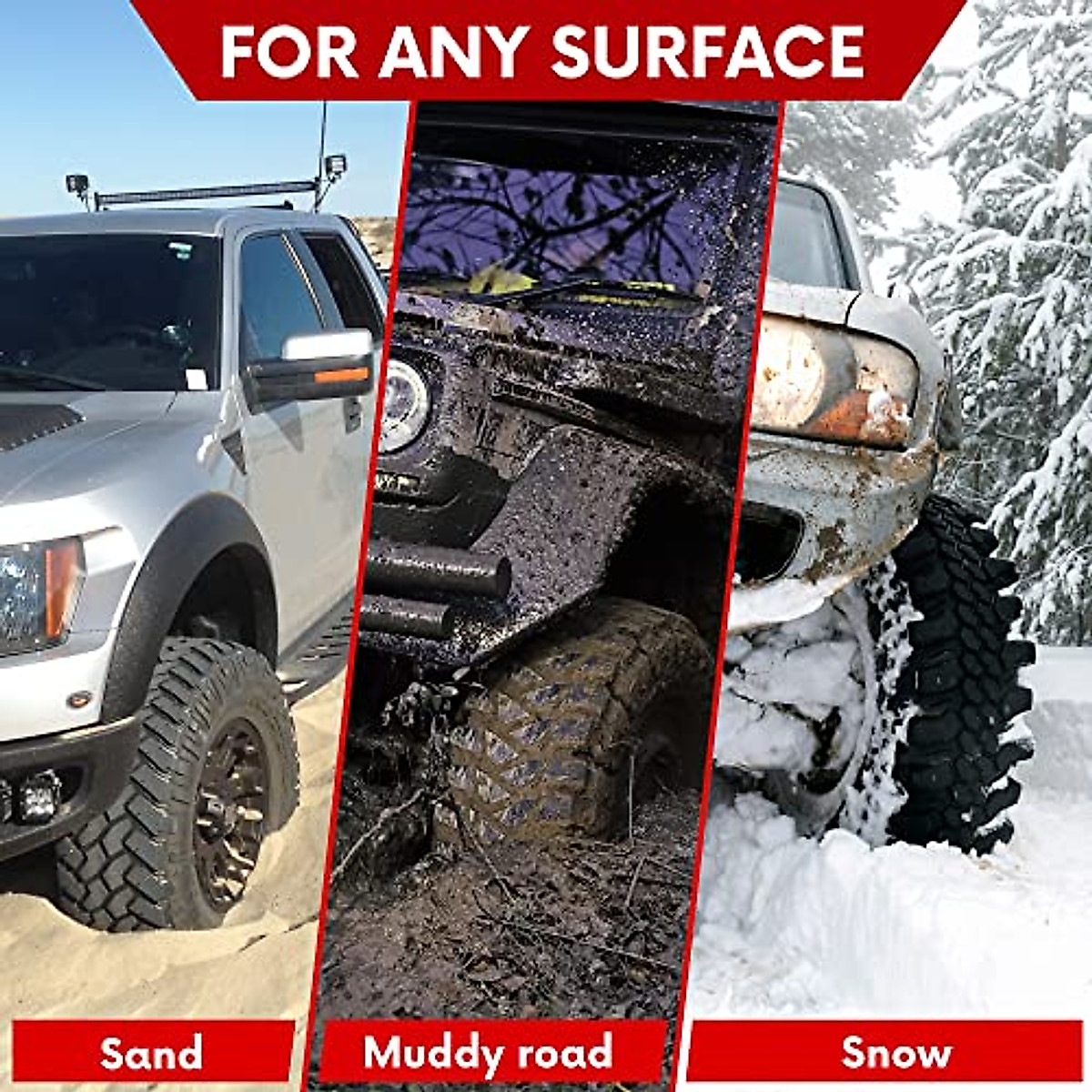 YIYITOOLS Jack Base and Handle Keeper Compatible, 2 Piece, Off Road Base, Red & Black,Alleviate Jack Hoisting Sinkage,Accessories Handle Bar Protector (YN-1-001)