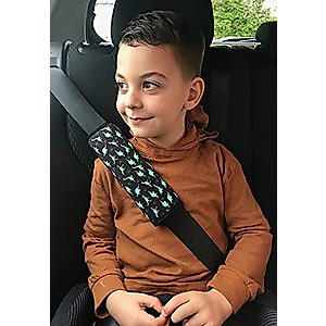 1x HECKBO Dino Dinosaur Seatbelt Protector for Children Boys Girls, Belt Shoulder pad Pads, car seat Belt Protection, Safety seat Belt pad Pillow, Kids Belt Padding - 2.36“ x 8.27"