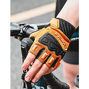 INBIKE Cycling Bike Gloves Padded Half Finger Bicycle Gloves Shock-Absorbing Anti-Slip Breathable MTB Road Biking Gloves for Men/Women
