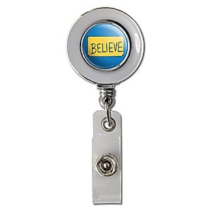 Ted Lasso Believe Retractable Reel Chrome Badge ID Card Holder Clip