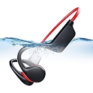 FOLEY Bone Conduction Headphones, IPX8 Waterproof Underwater Headphones for Swimming Wireless Bluetooth 5.3 Build-in 32GB Memory and Microphone MP3 Player Open Ear Headsets for Diving/Cycling/Running