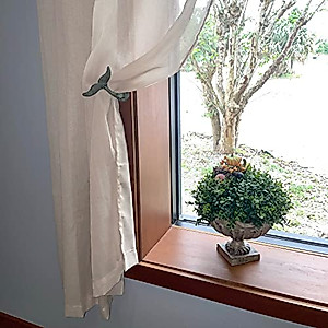 Set of 4 Verdigris Green Cast Iron Decorative Whale Tail Wall Hooks Coastal Decor 5 Inches Long