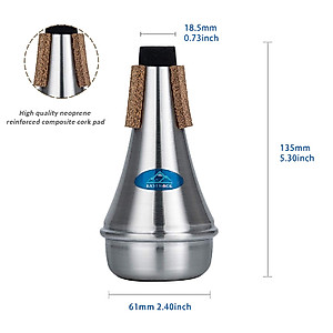 Eastrock Trumpet Mute,Lightweight Aluminum Mini Trumpet Practice Mute for Jazz,Classic,Beginners and Students