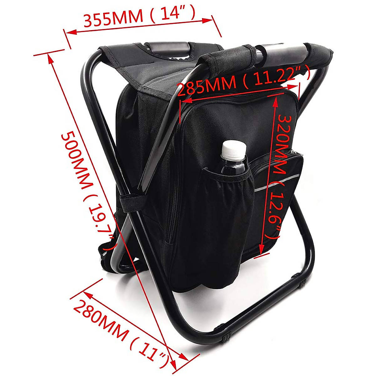 HTTMT - Folding Stool Insulated Cooler Bag Backpack Chair Beach Fishing Camping Hiking [Item Number: ET-Seat001]