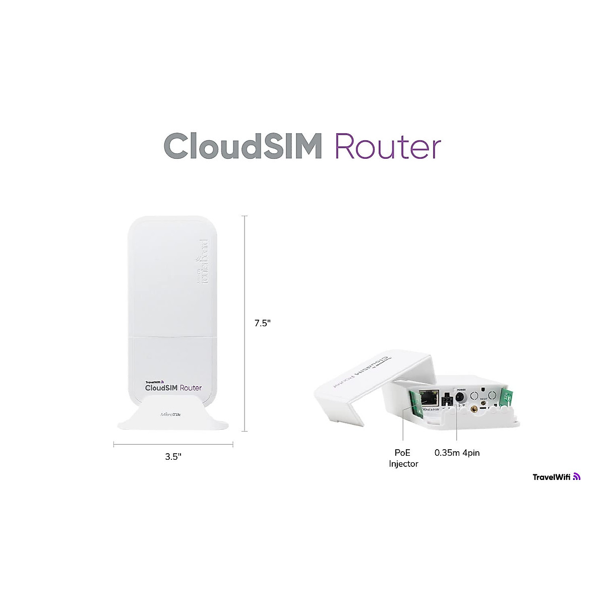 TravelWifi CloudSIM WiFi Router, Supports 2G, 3G, 4G LTE Connection, Unlimited Devices Connectivity, Portable WiFi in 130+ Countries, Weather-Resistant, Plug-&-Play Internet Router, Includes 6GB Data