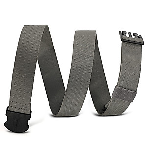 WHIPPY Mens Elastic Stretch Belt Unisex Adventure Web Belt for Women Men with Non-Metal Buckle Adjustable Belts, Gray, 43 Inches