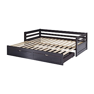 Alaterre Furniture Jasper Twin to King Extending Day Bed with Storage Drawers, Espresso