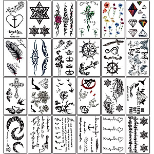 Yazhiji 32 Pieces/Lot Rich Tattoo Patterns Totem Flower Rose temporary tattoo stickers for women men boys girls sexy body art big arm tower drawing sunflower