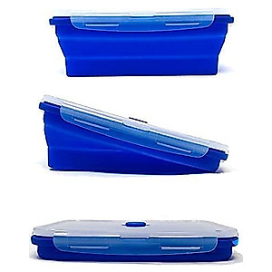 2 Set of 4 Collapsible Silicone Food Storage Container, Leftover Meal box For Kitchen, Bento Lunch Boxes, BPA Free, Microwave, Dishwasher and Freezer Safe. Foldable Design Saves Your Space.