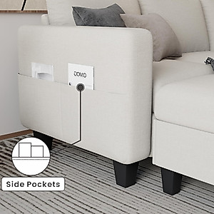 Small Sectional Couch, 78" L Shaped Sofa 3 Seat Modern Couch with Storage Ottoman Convertible Couches for Small Space, Living Room, Bedroom, Apartment and Office - Beige