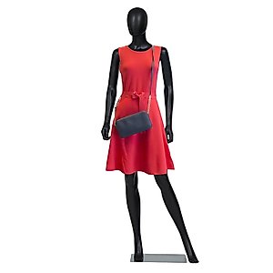 Kinfant Female Full Body Mannequin - 6 Ft Detachable Dress Form Display Mannequin Stand with Metal Base, Adjustable Dress Model for Fashion Store, Clothing Design, Black