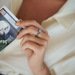 925 Sterling Silver Moonstone Ring "Primrose" | 6mm Rainbow Moonstone ring | Engagement ring | Ring For Women | Handmade (8.5)