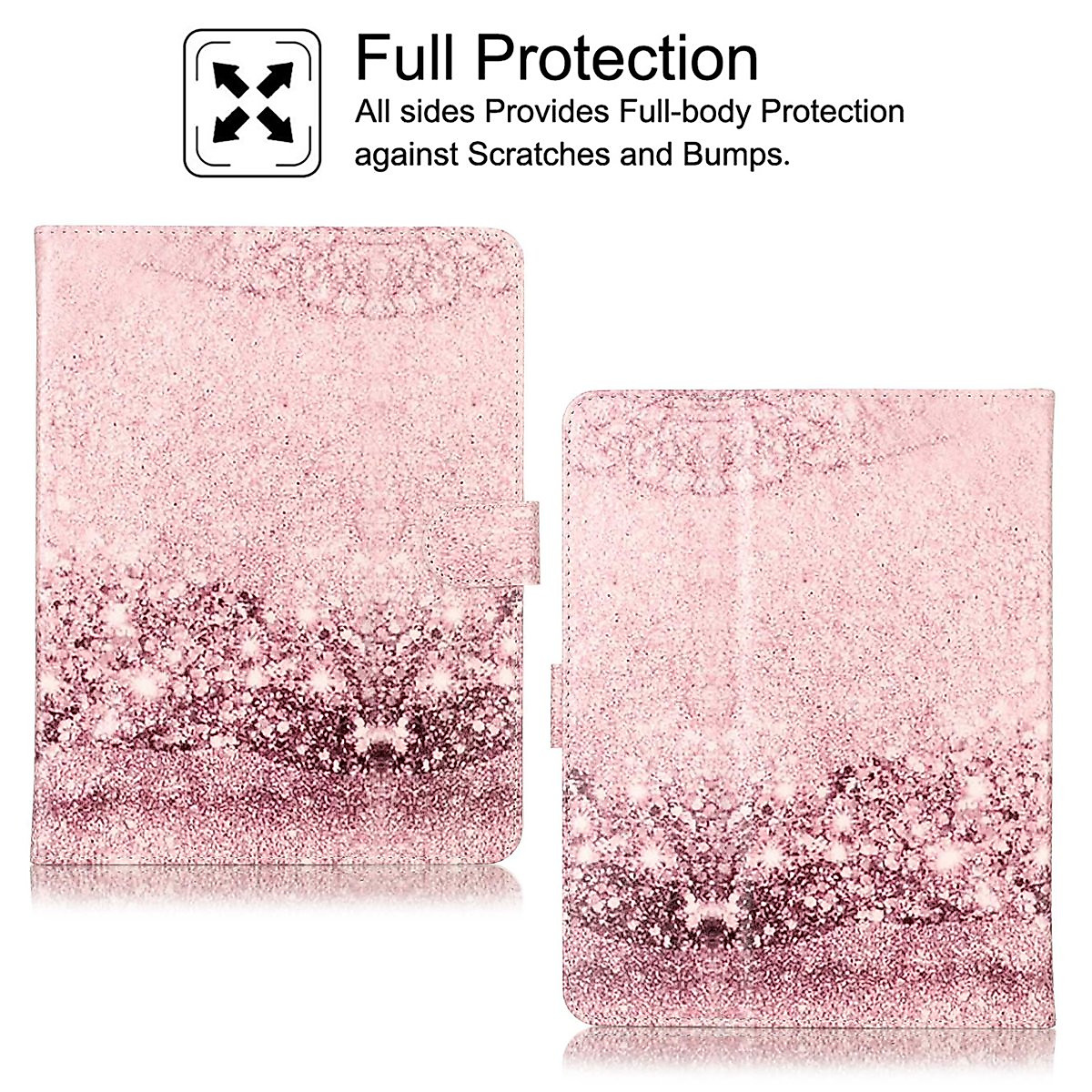 Universal 10" Case, Newshine Synthetic Leather Magnetic Closure [Cards/Money Slots] Flip Stand Wallet Protective Case for All Universal 10 inch Tablet, Bling