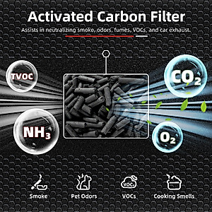 211+ Replacement High-Efficiency Filter Compatible with Blueair Blue Pure 211+ Air Purifiers (Non-Auto), Activated Carbon, Remove Dust, Pet Dander, Pollen, Lint, Smoke, VOCs, 2 Packs