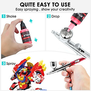 rhinowisdom Airbrush Paint - 24 Colors Airbrush Paint Set 1fl oz, Opaque & Brilliant Colors, Leather & Shoe Acrylic Air brush Paint Kit Ready to Spray Water Based for Artists Beginners Hobbyist…