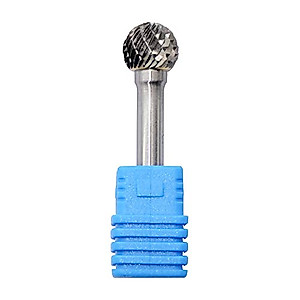 SD-5 Tungsten Carbide Burr Rotary File Ball Shape Double Cut with 1/4''Shank for Die Grinder Drill Bit